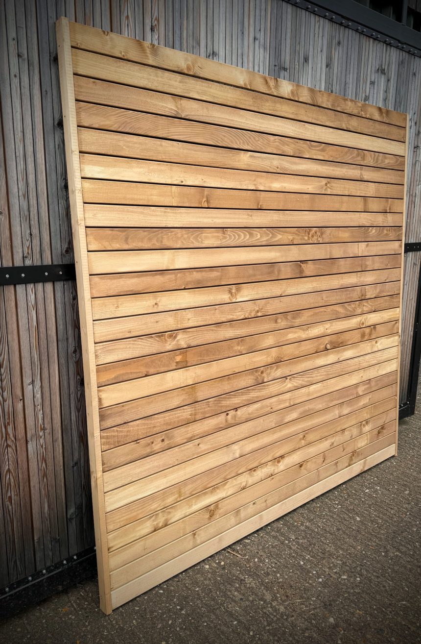 Solid Treated Timber Fence Panels / Rustic Brown